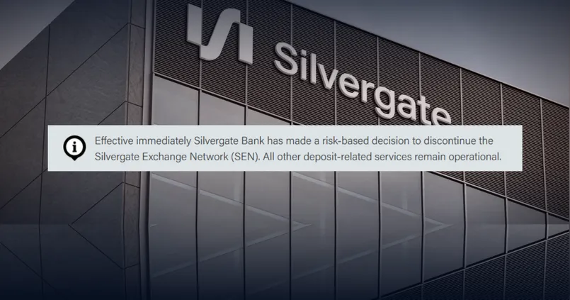 ไม่รอดแล้ว! Silvergate ประกาศปิด ‘SEN’ เครือข่ายสำคัญ Exchange คริปโตทั่วโลก - CryptoSiam